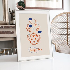 Ginger Tea Poster in the Kitchen Digital Download Wall Art - Etsy