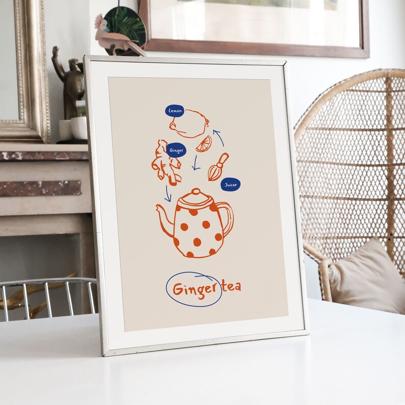 Ginger Tea Poster in the Kitchen Digital Download Wall Art - Etsy