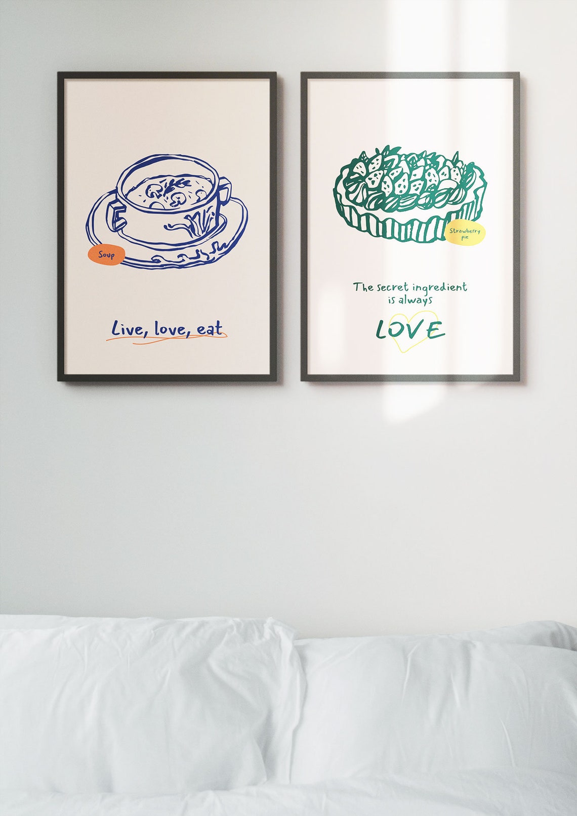 Live Love Eat Food Art Print Printable Kitchen Decor Wall - Etsy