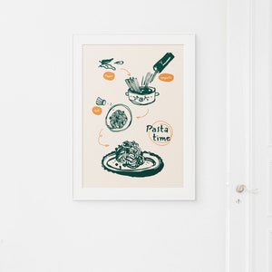 Pasta Time Poster in the Kitchen Decor Digital Download Wall - Etsy
