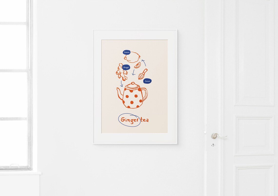 Ginger Tea Poster in the Kitchen Digital Download Wall Art - Etsy