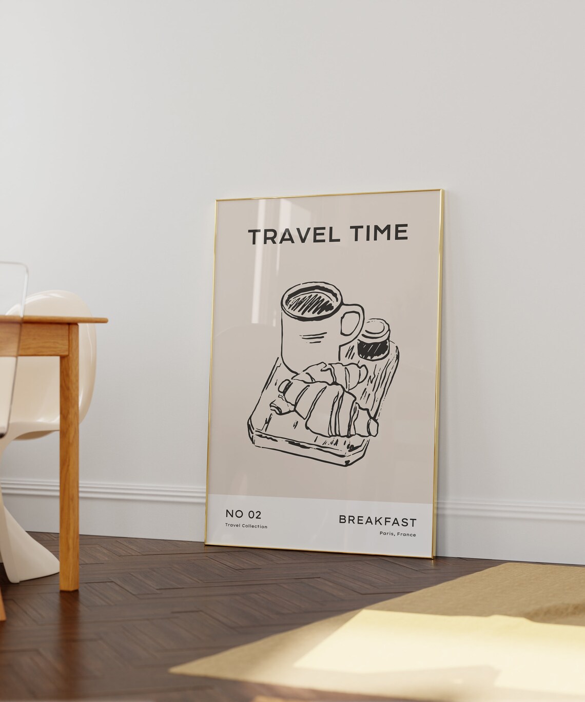 Breakfast Poster, Travel Time, Travel Poster, Line Art Print, Modern ...