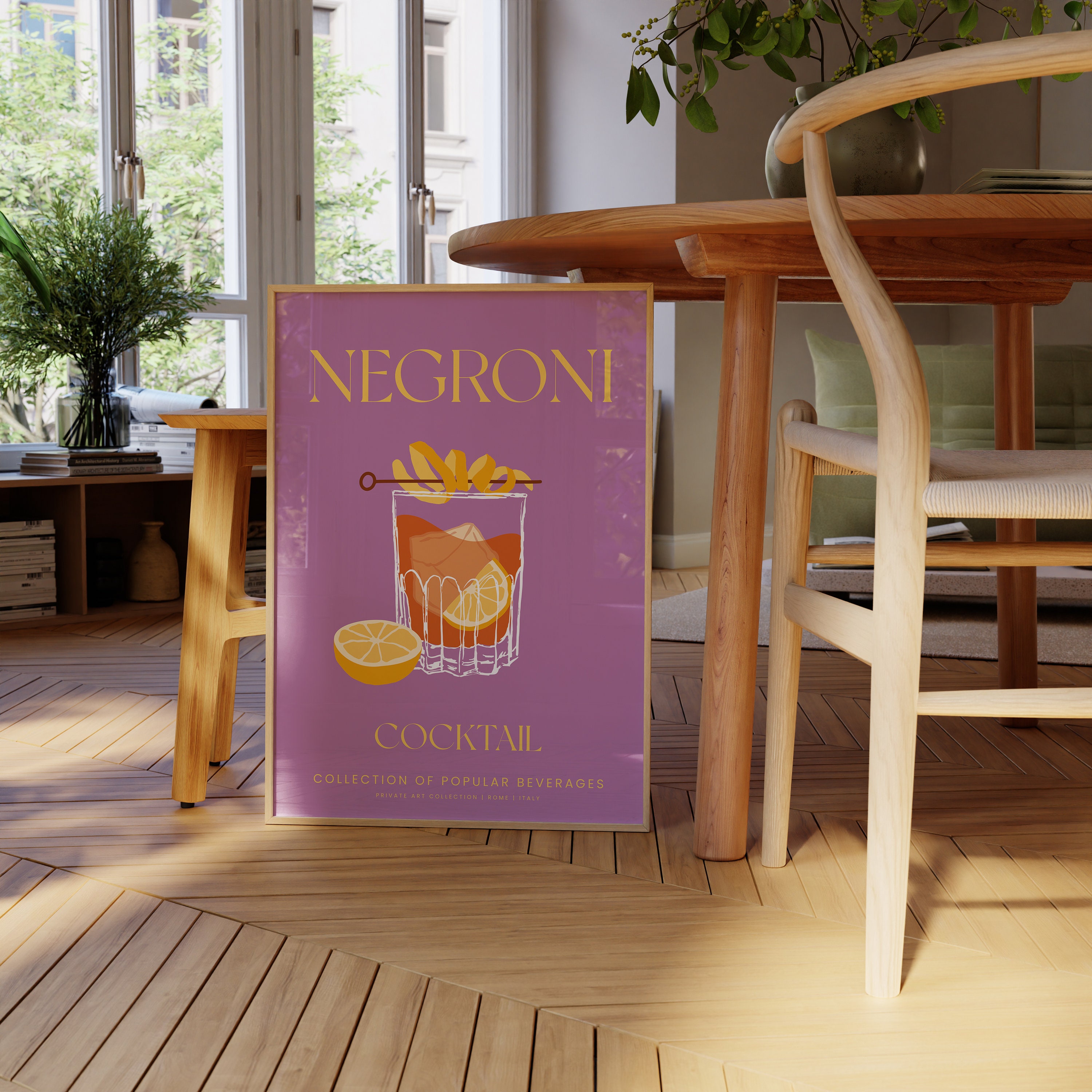 Negroni Cocktail Print, Negroni Poster, Home Bar Décor, Cocktail Poster ...