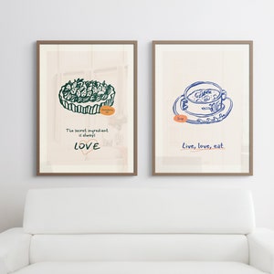 Live Love Eat, Food Art Print Printable Kitchen Decor, Wall Art, Wall ...