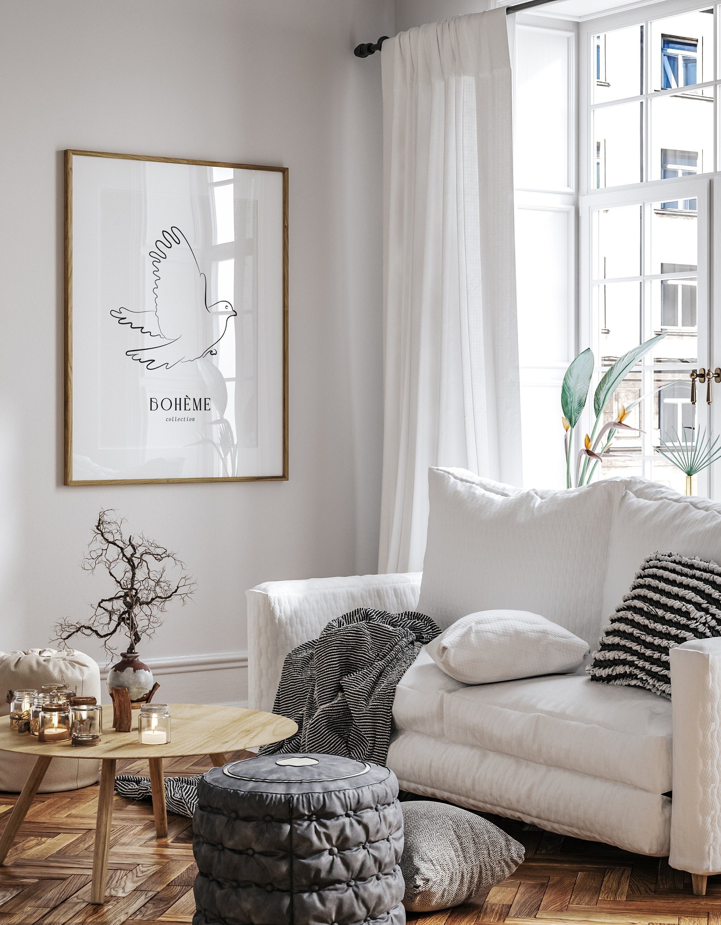 Modern Art Posters, Line Art Print, Boho Wall Art, Bohemian Wall Art, Simplicity Posters ...