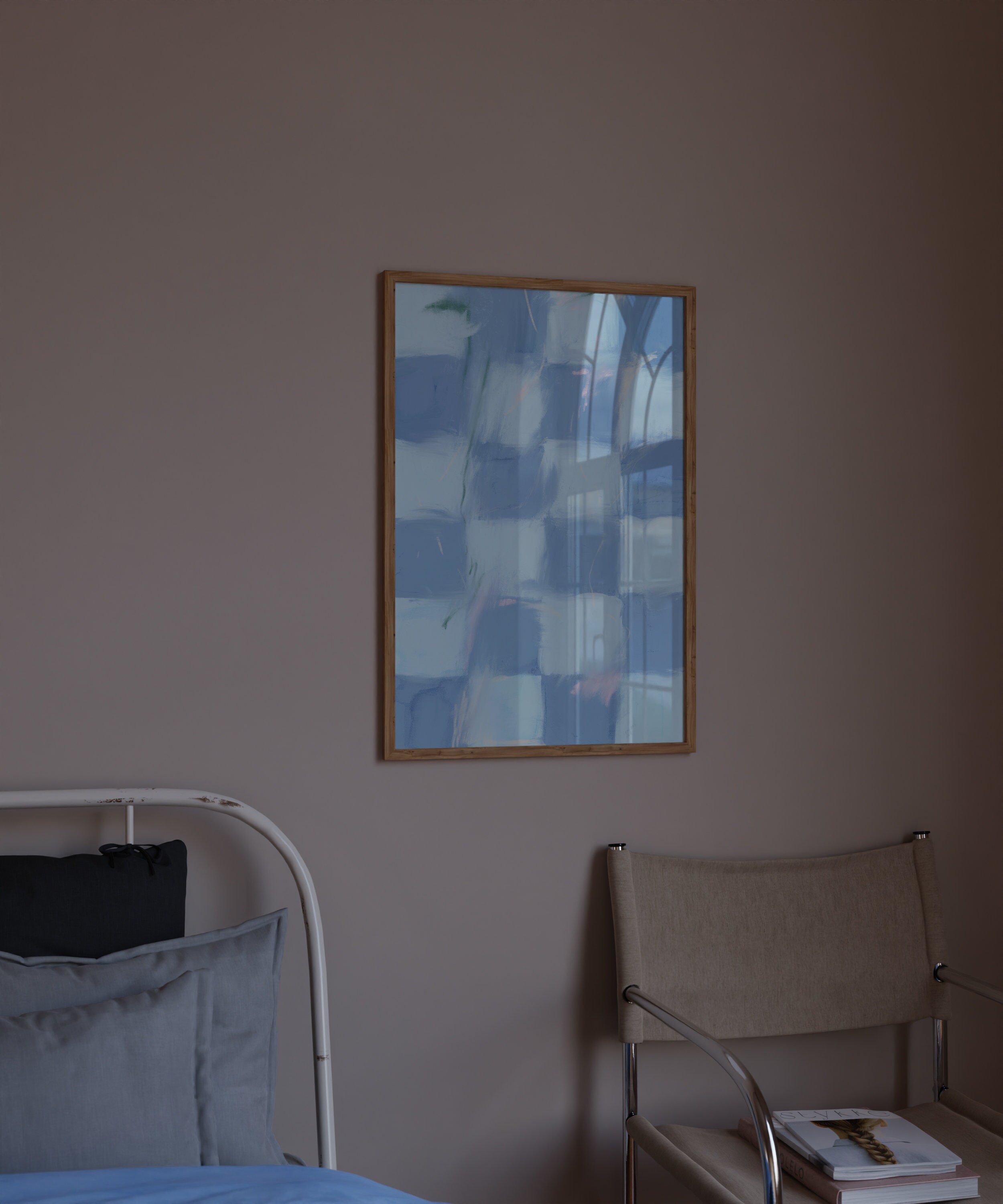 Check Pattern Poster, Abstract, Blue Color Poster, Modern Art Posters ...