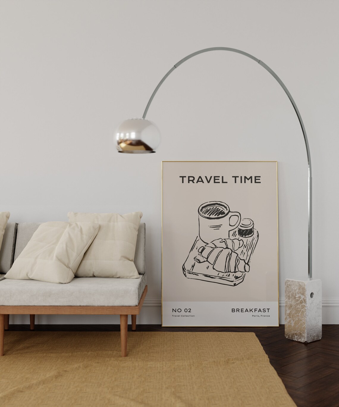 Breakfast Poster, Travel Time, Travel Poster, Line Art Print, Modern ...