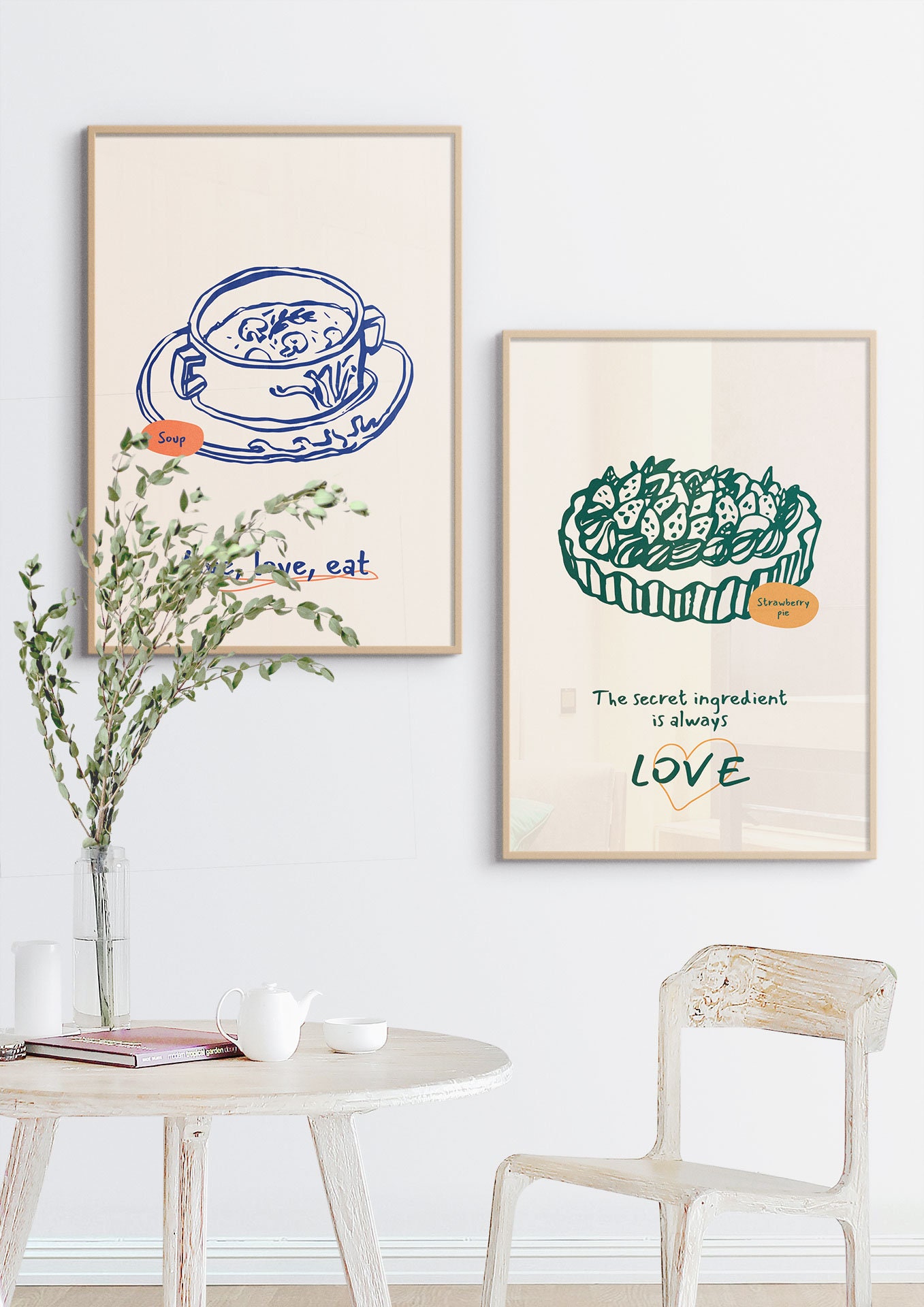 Live Love Eat, Food Art Print Printable Kitchen Decor, Wall Art, Wall ...