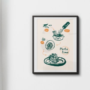 Pasta Time Poster in the Kitchen Decor Digital Download Wall - Etsy