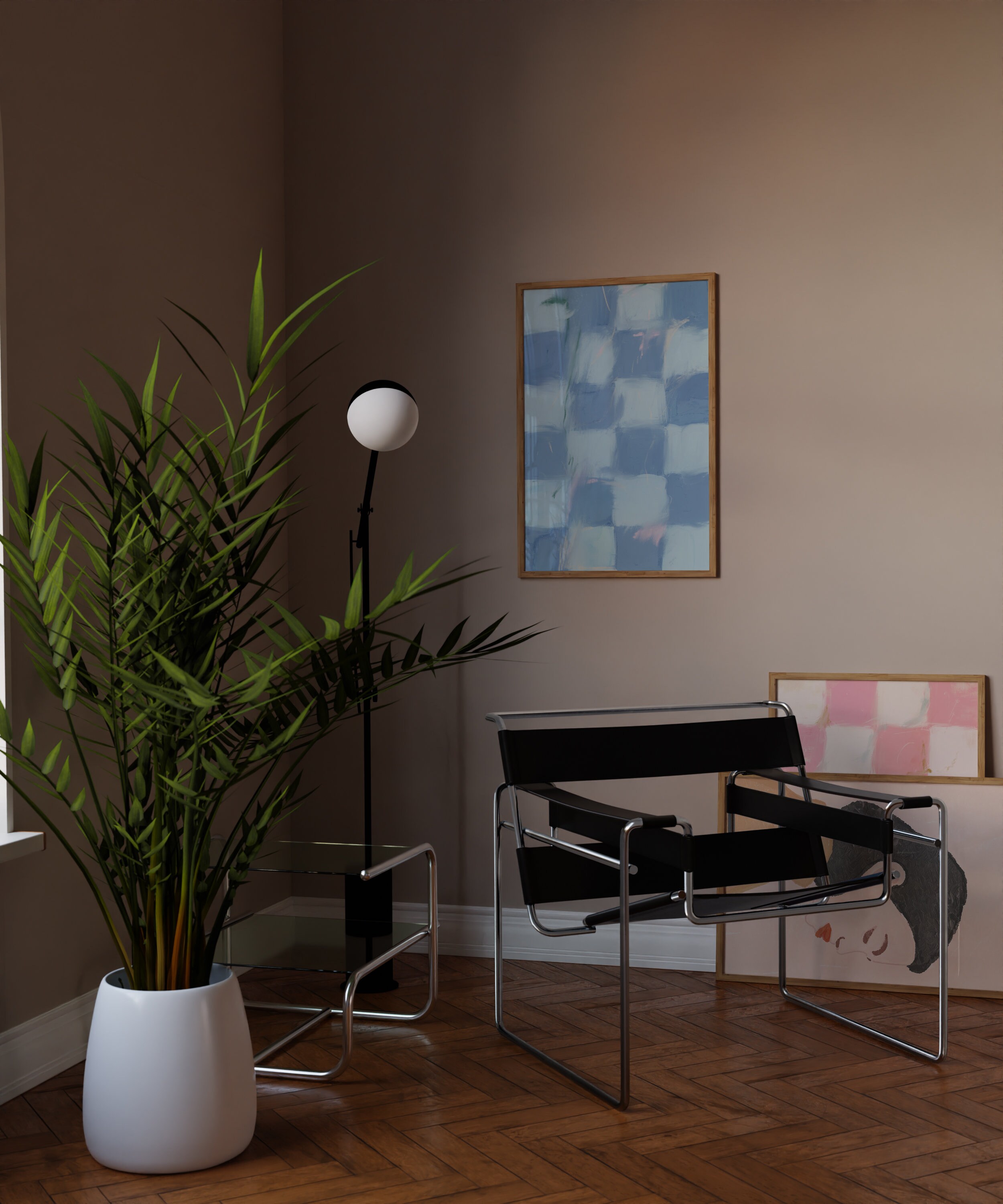 Check Pattern Poster, Abstract, Blue Color Poster, Modern Art Posters ...