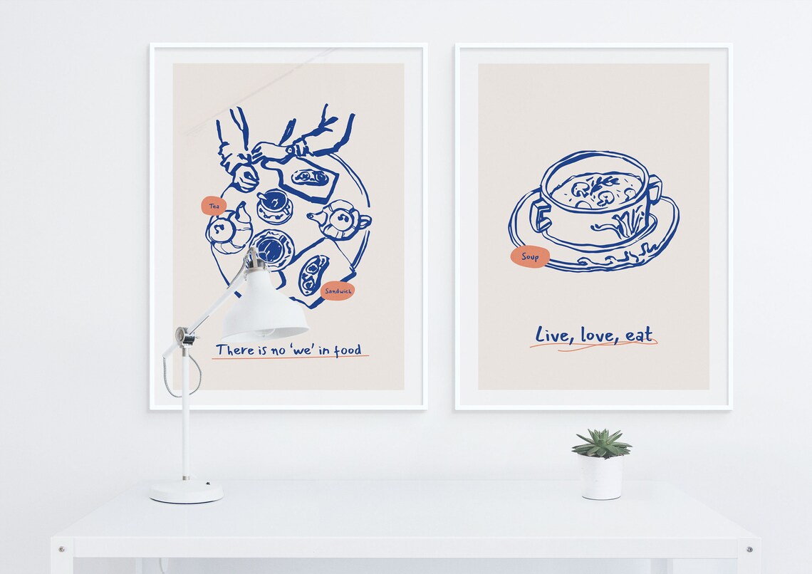 Live Love Eat Food Art Print Printable Kitchen Decor Wall - Etsy