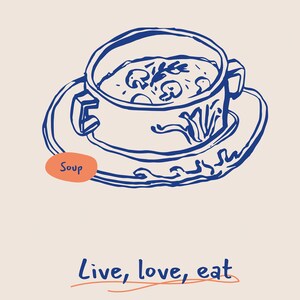 Live Love Eat, Food Art Print Printable Kitchen Decor, Wall Art, Wall ...