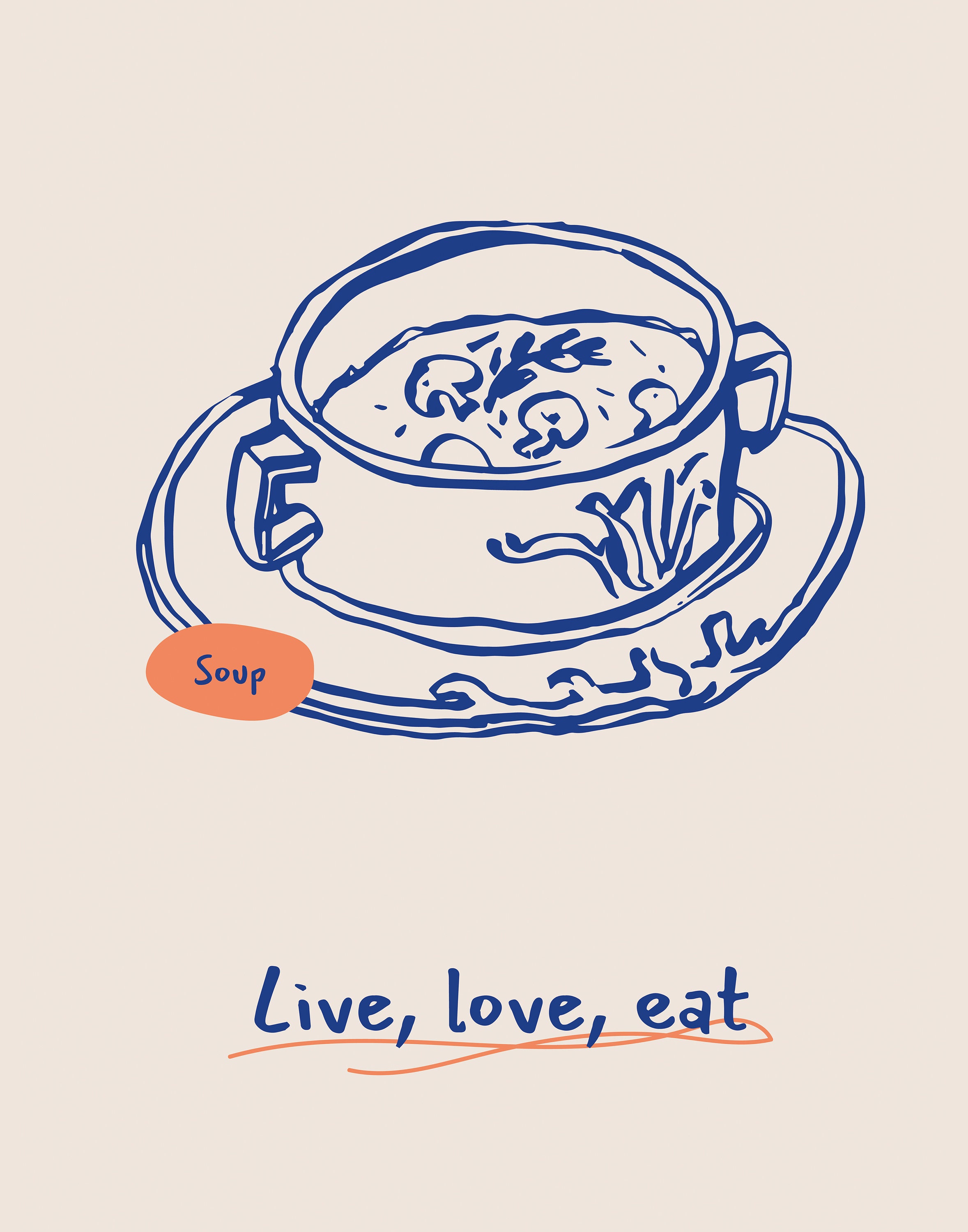 Live Love Eat, Food Art Print Printable Kitchen Decor, Wall Art, Wall ...