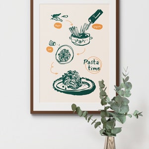 Pasta Time Poster in the Kitchen Decor Digital Download Wall - Etsy