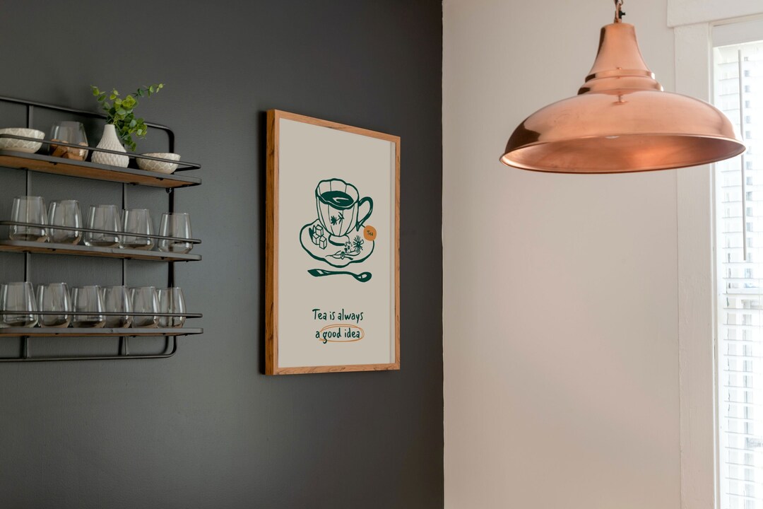 Cafe Tea Poster in the Kitchen, Wall Art Decor #48 - Etsy