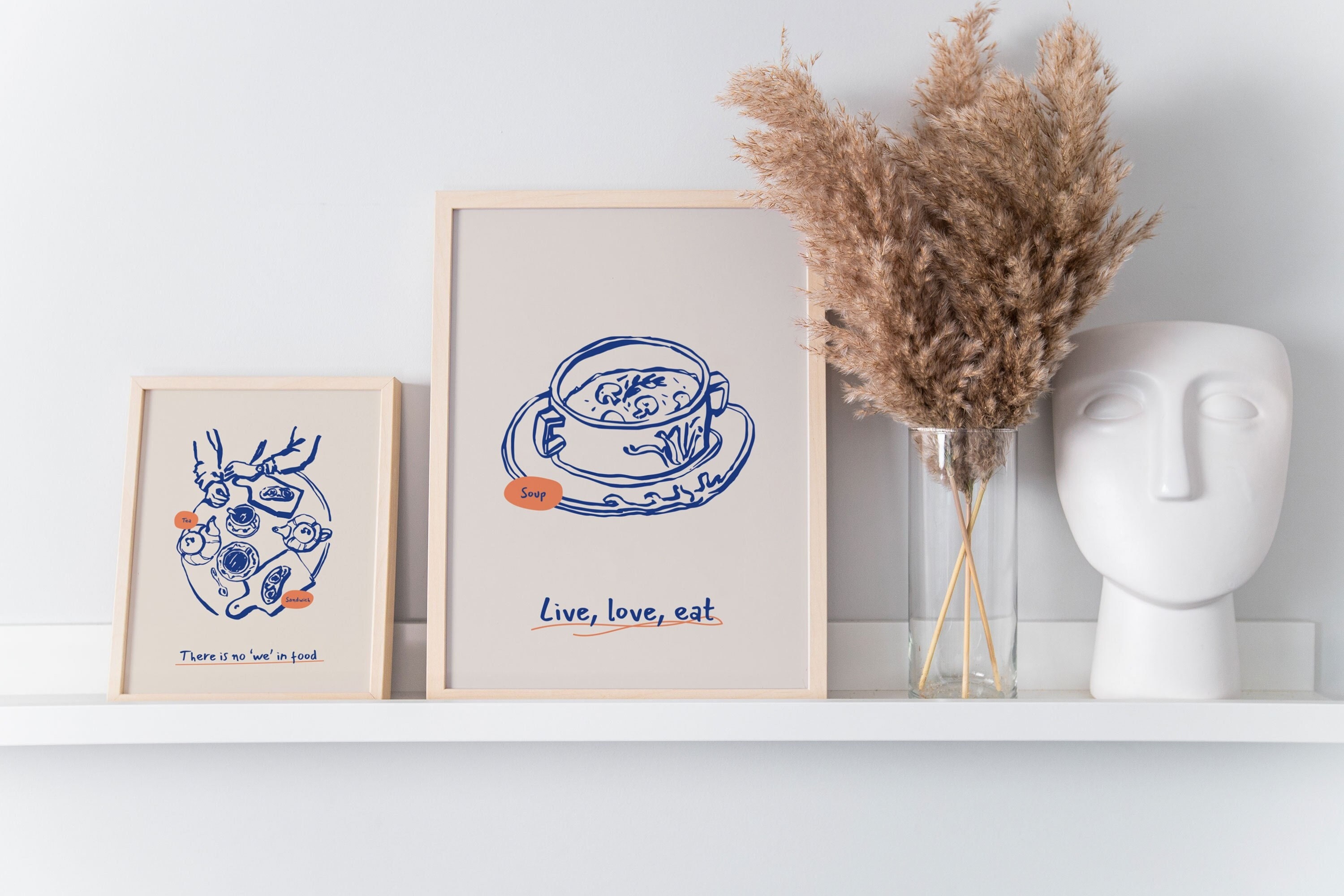 Live Love Eat, Food Art Print Printable Kitchen Decor, Wall Art, Wall ...