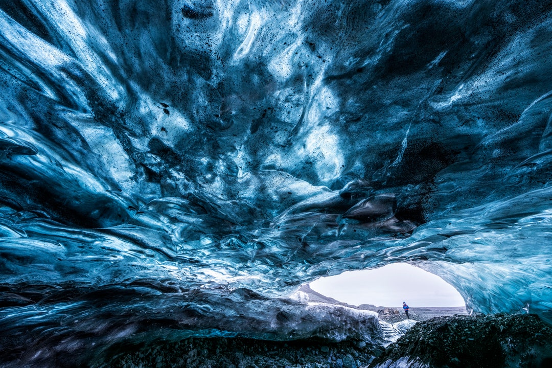 Ice Cave Wall Art, Iceland Glacier Landscape Photography, Winter Photo ...