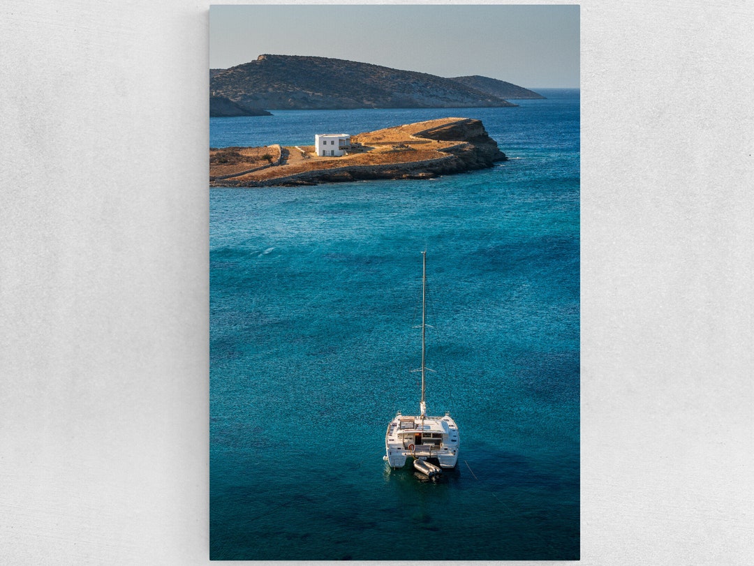 Greek Island Seascape Boat Photo Wall Art Prints - Perfect Coastal ...