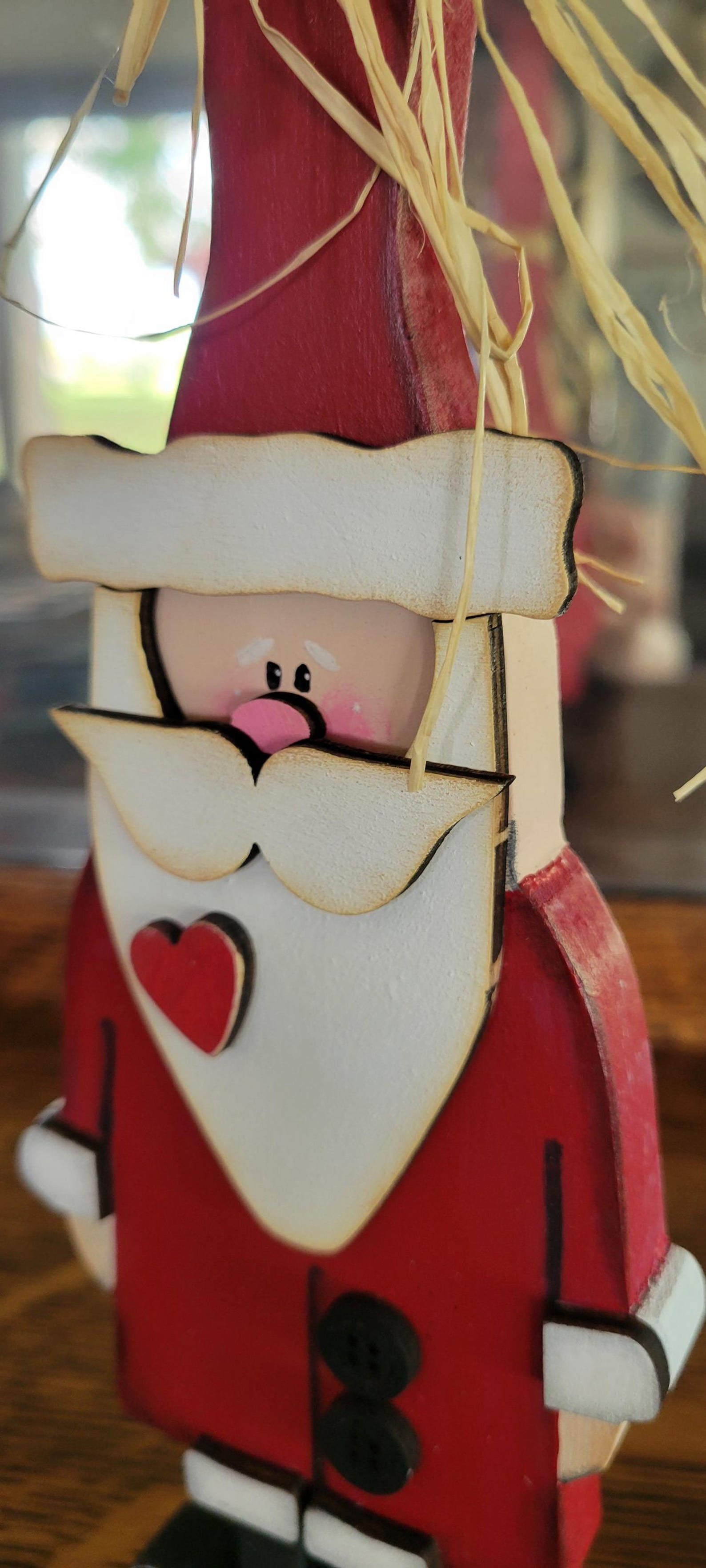 Hand-painted Prim Santa Shelf Sitter: Whimsical Christmas Decor - Etsy