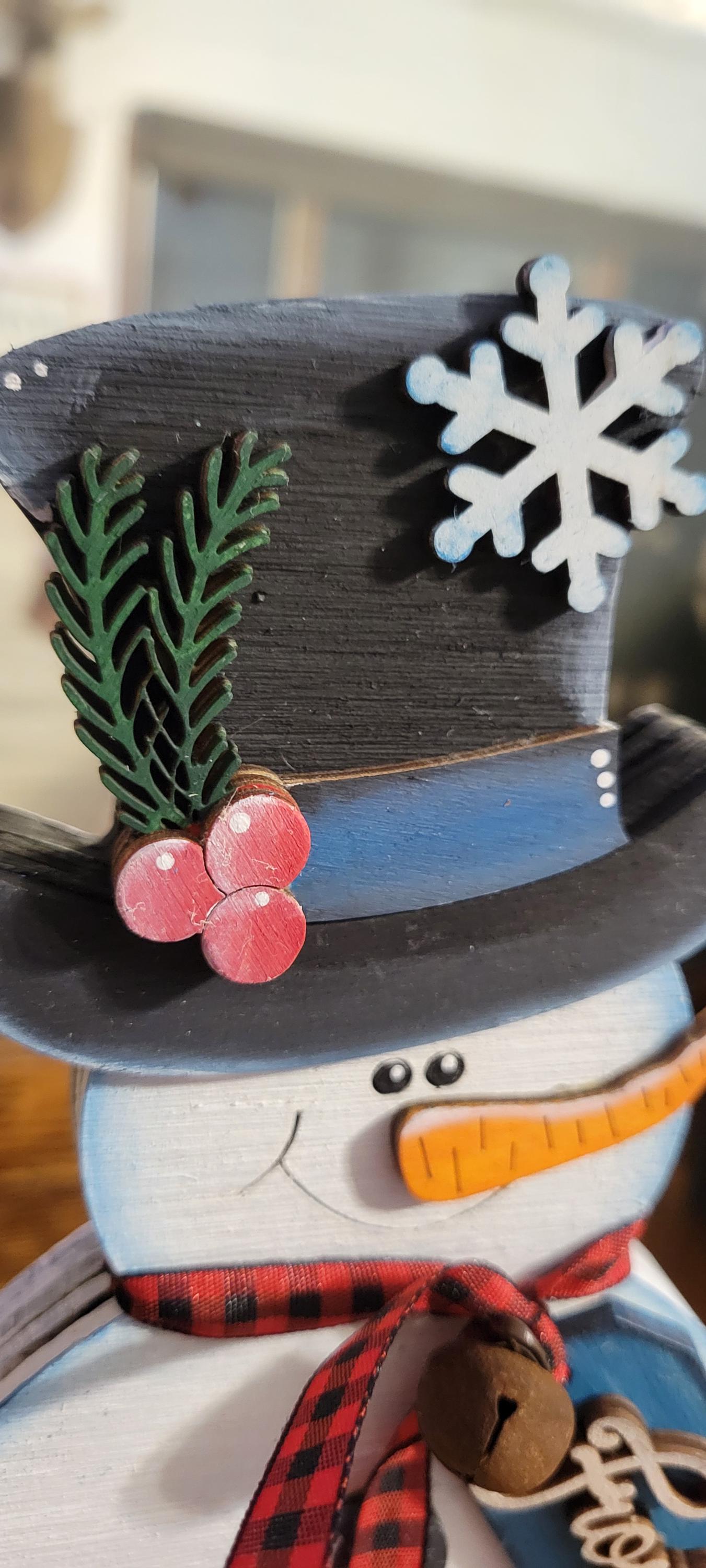 Hand Painted Prim Snowman Shelf Sitter: Rustic Winter Decor - Etsy