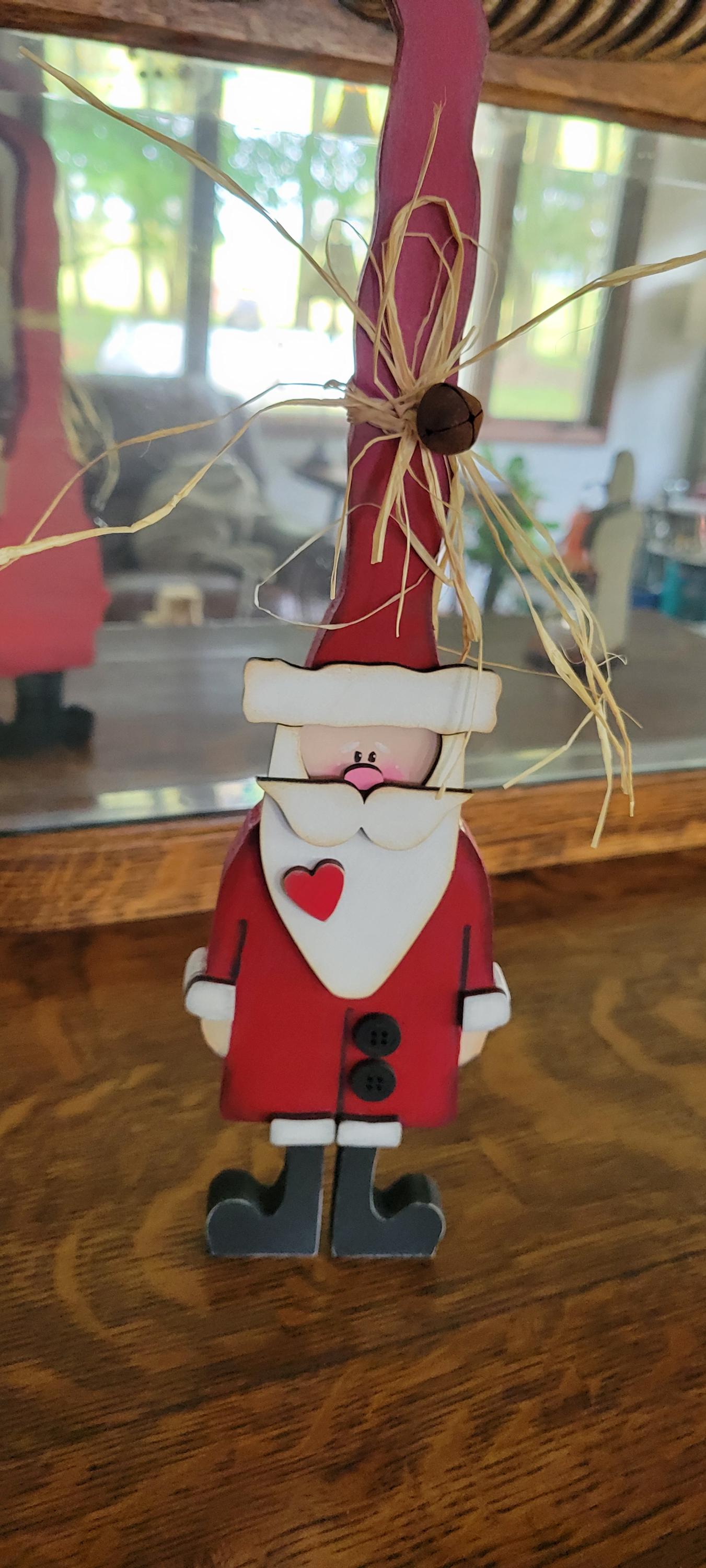 Hand-painted Prim Santa Shelf Sitter: Whimsical Christmas Decor - Etsy