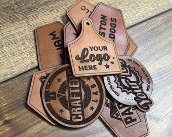 Custom Leather Patches Laser Engraved Genuine Leather Patches, Patch ...