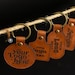 Personalized Leather Keychain: Custom Logo or Text – Saddle Tan Key Fob ...