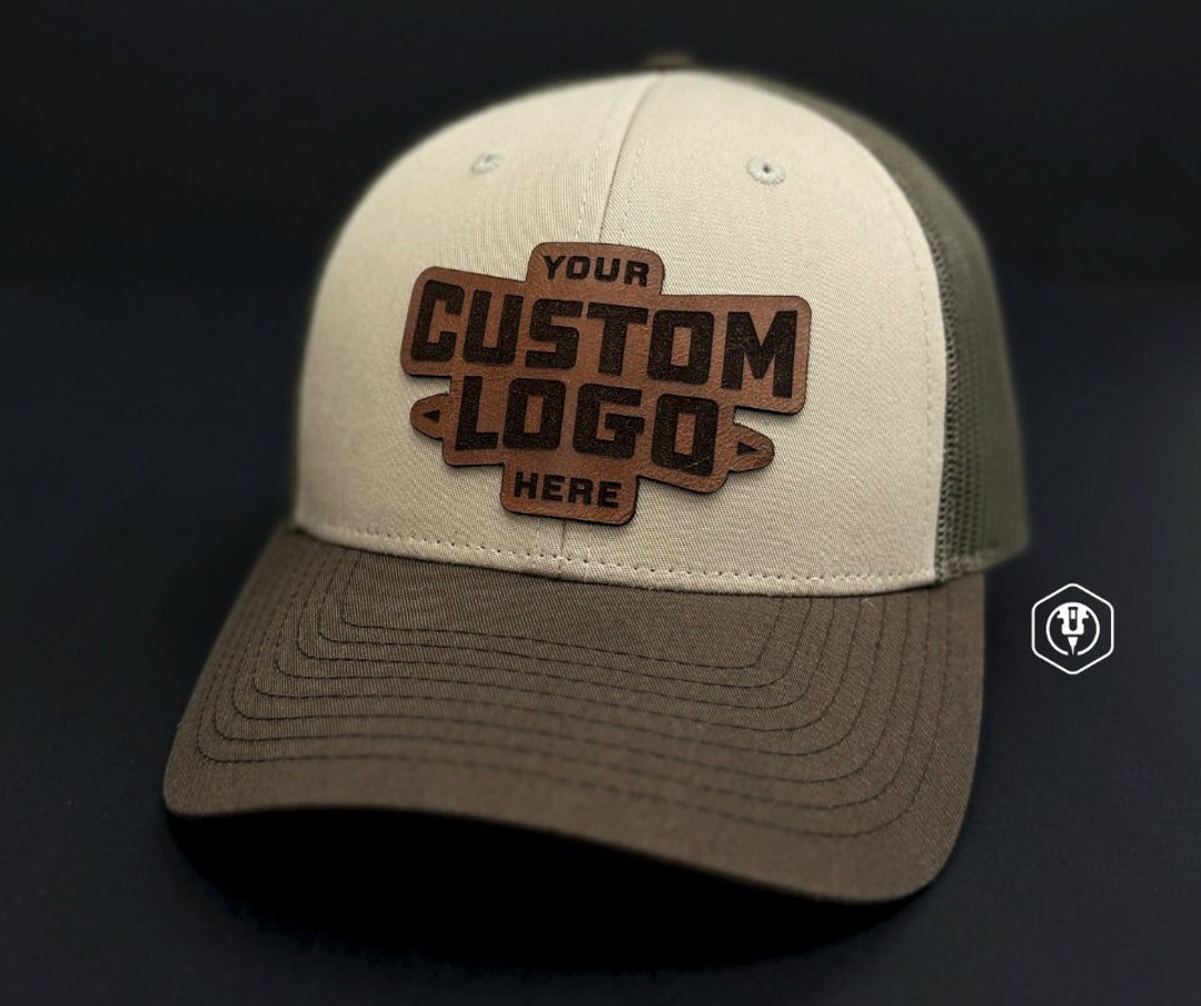 Personalized Leather Patch Trucker Hat: Laser-engraved Custom Design ...
