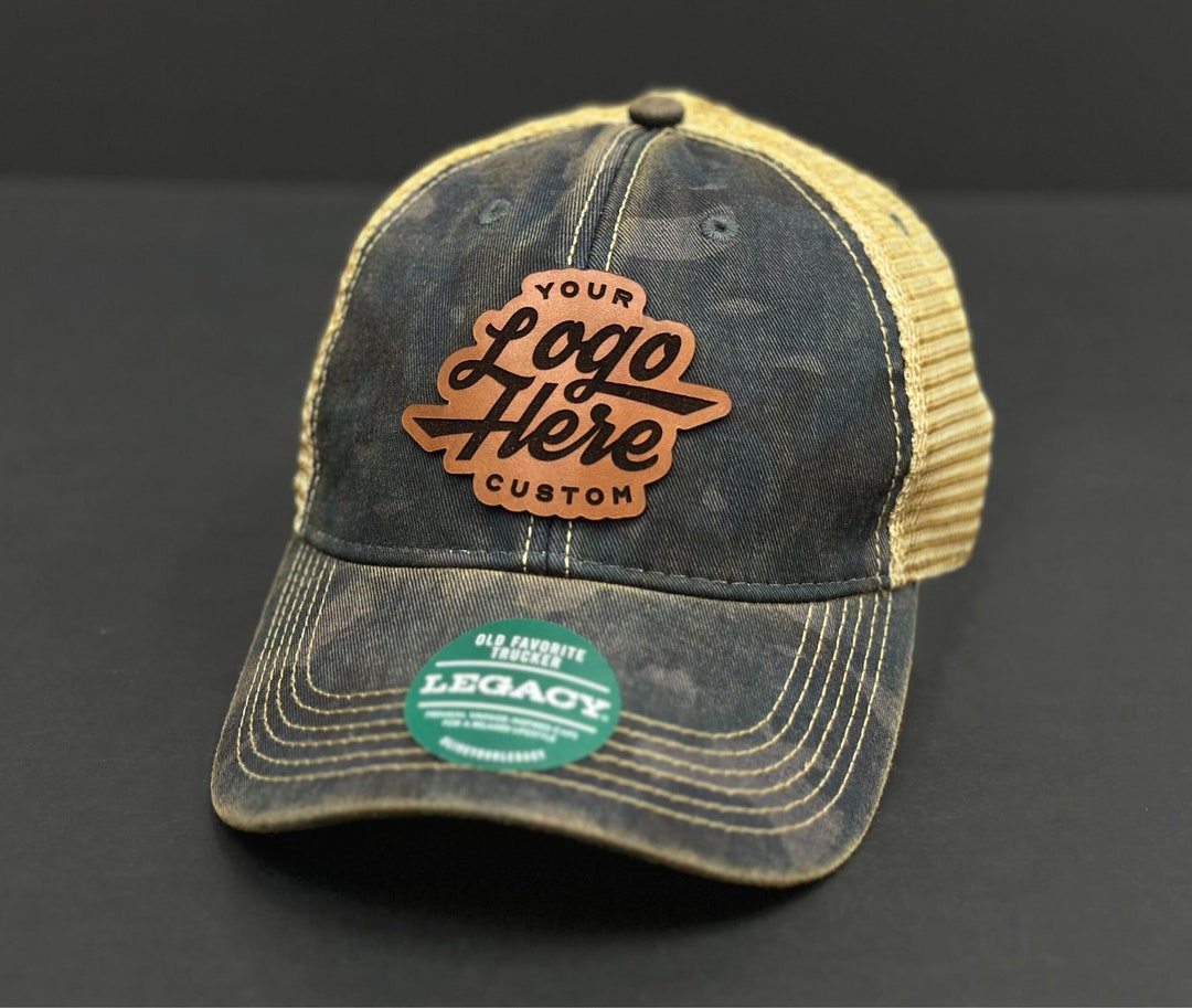 Custom Leather Patch Legacy Trucker Hat, Laser Engraved for Company ...