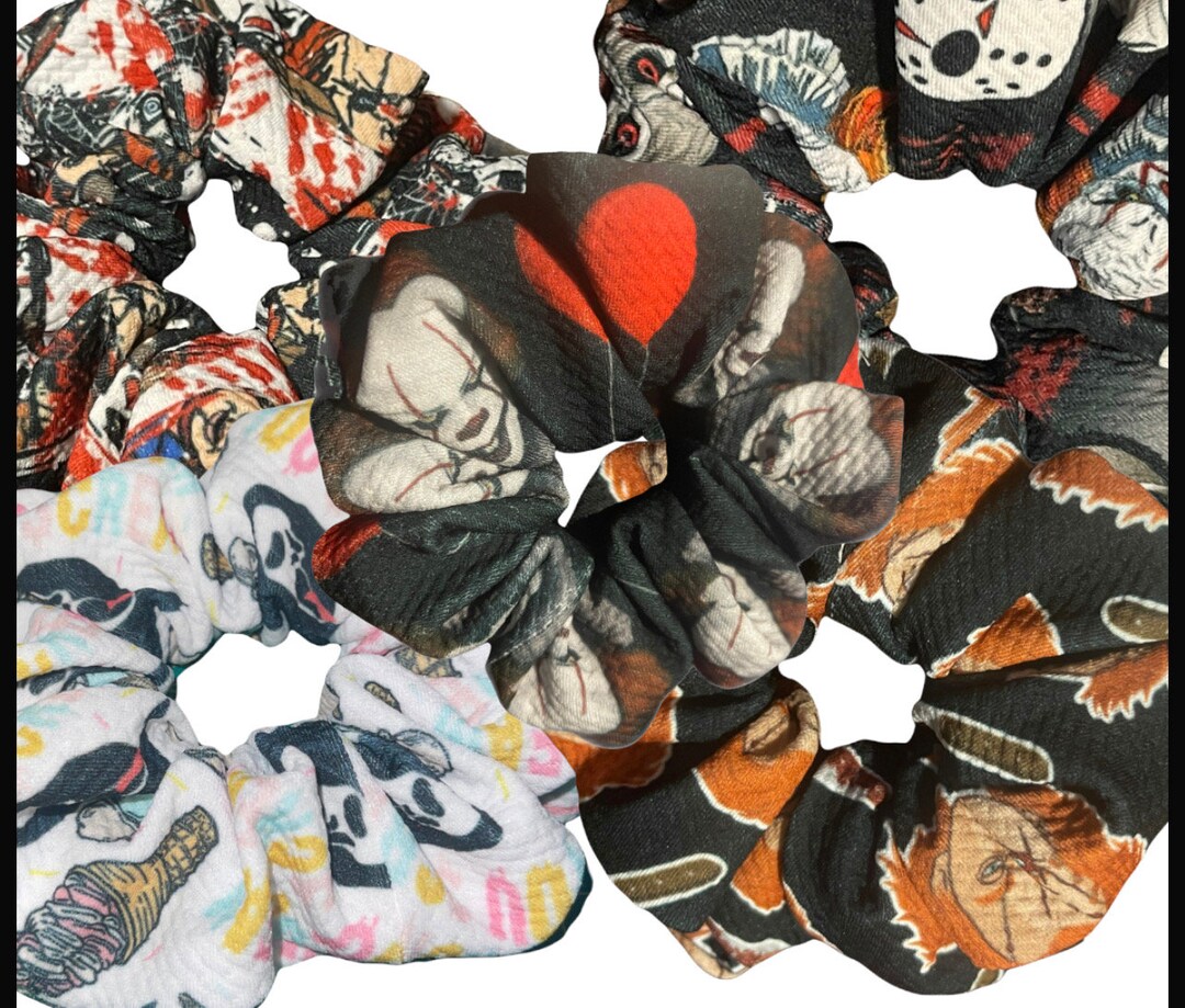 Horror Movie Serial Killer Textured Knit Large Scrunchies - Etsy