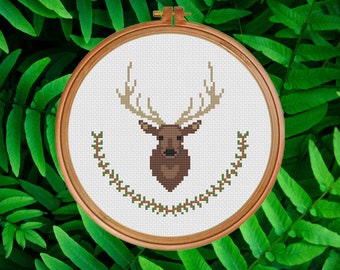 Tartan Stag Modern Cross Stitch Pattern PDF Only Instant Download - Etsy UK
