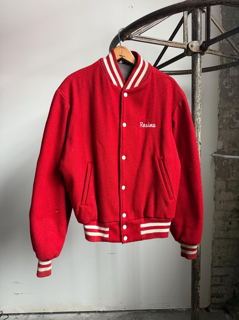 Vintage Red Wool Harvard Varsity Jacket ~ Large Back Spellout ...