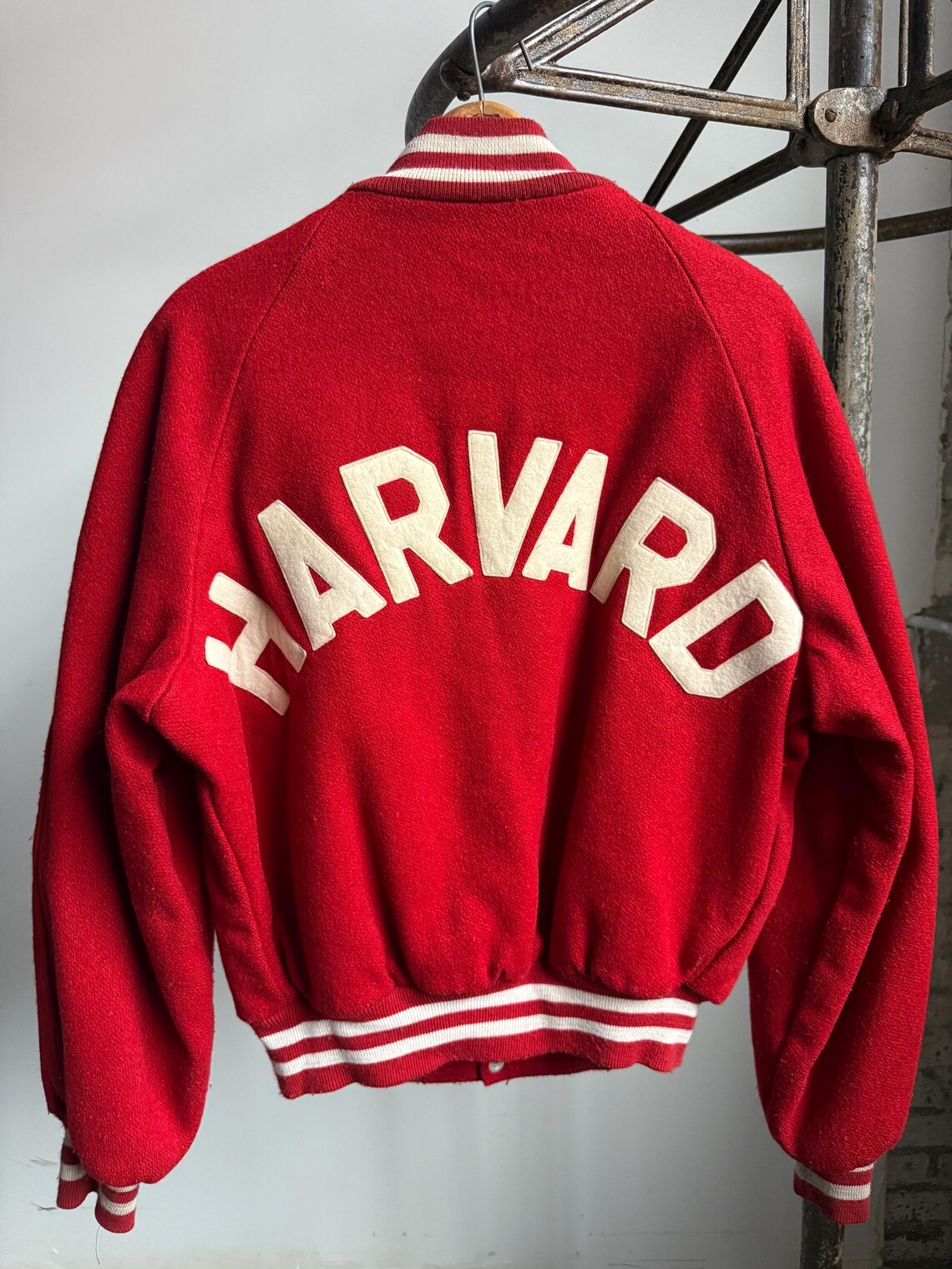 Vintage Red Wool Harvard Varsity Jacket ~ Large Back Spellout ...