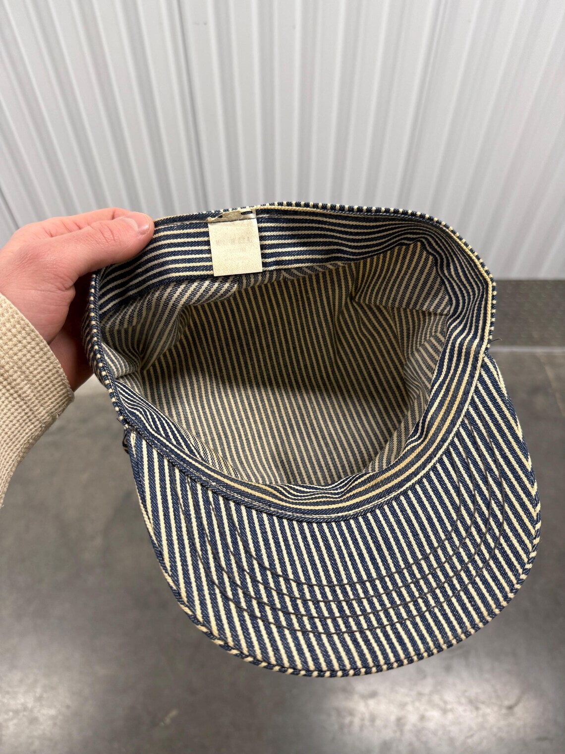 Vintage 70’s Hickory Stripe Railroad Conductor Cap Sz Medium Classic ...
