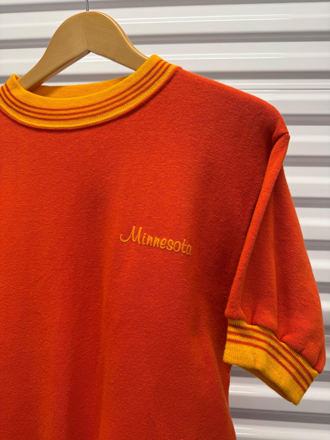 Vintage 1970’s Orange Minnesota Ringer Tee Short Sleeve Sweatshirt ...