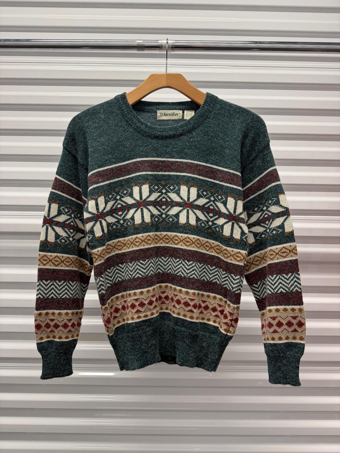 Vintage 80s Snowflake Pattern Knit Sweater Cozy Winter Holiday Style - Etsy