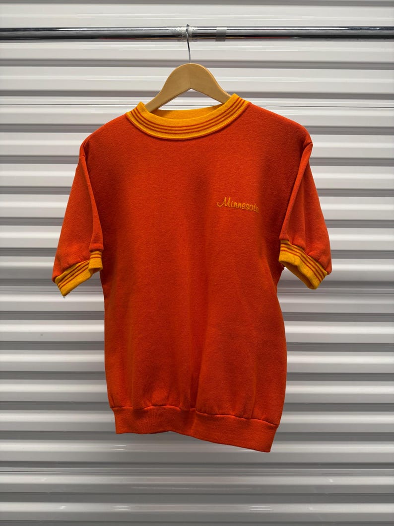 Vintage 1970’s Orange Minnesota Ringer Tee Short Sleeve Sweatshirt ...