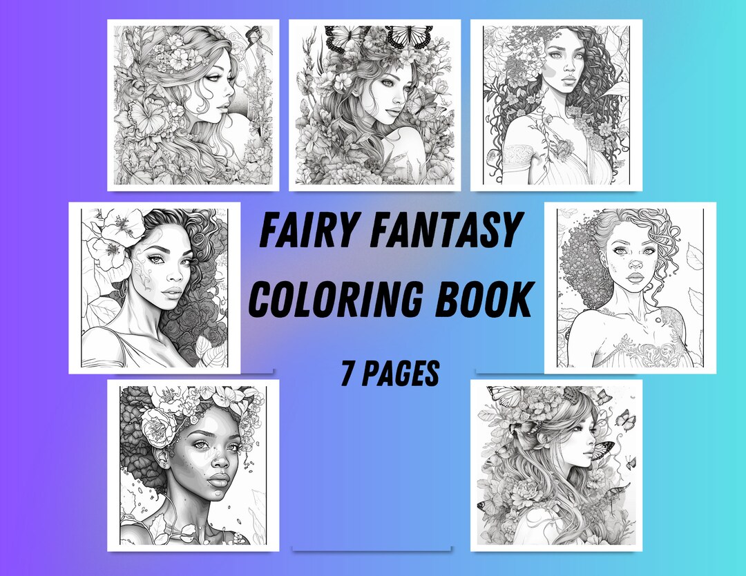 Fantasy Girl Coloring Book | Fairy Girl Coloring Book | Printable ...