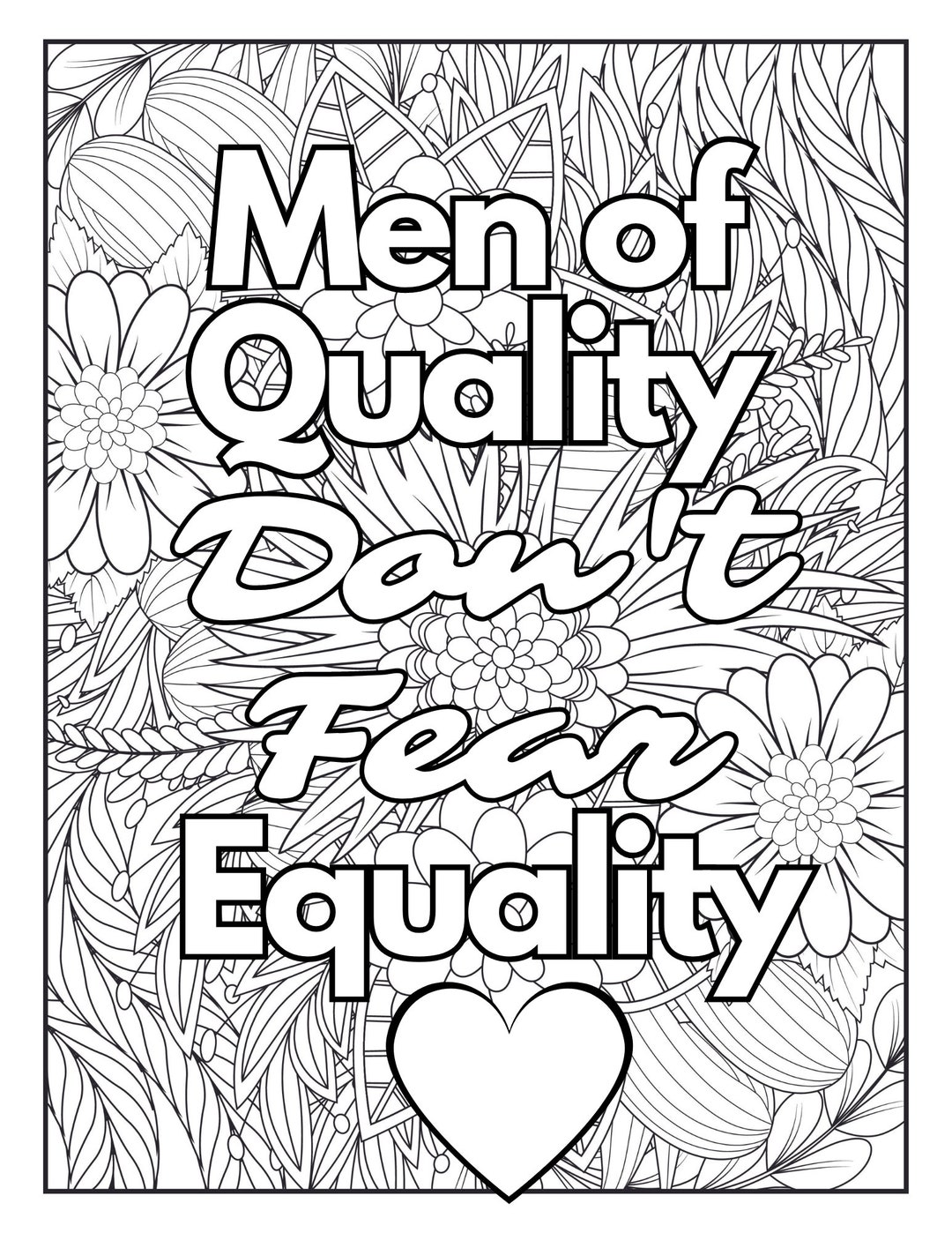 Women's Rights Floral Coloring Sheet| Feminist Coloring Sheet - Etsy