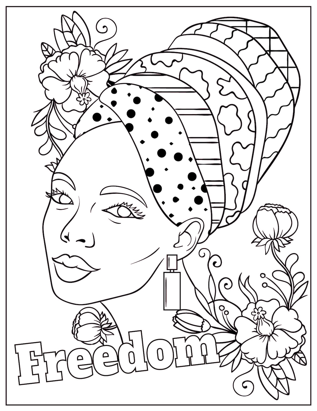 Freedom Coloring Page | Printable Coloring Page | Black Girl Coloring ...