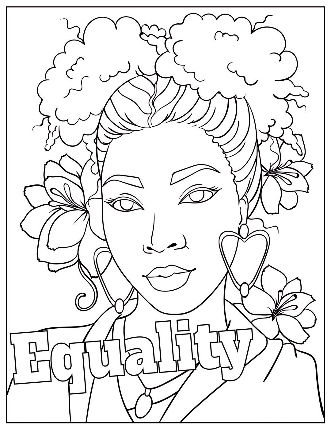 Equality Coloring Page | Black Woman Coloring Page | Printable Coloring ...