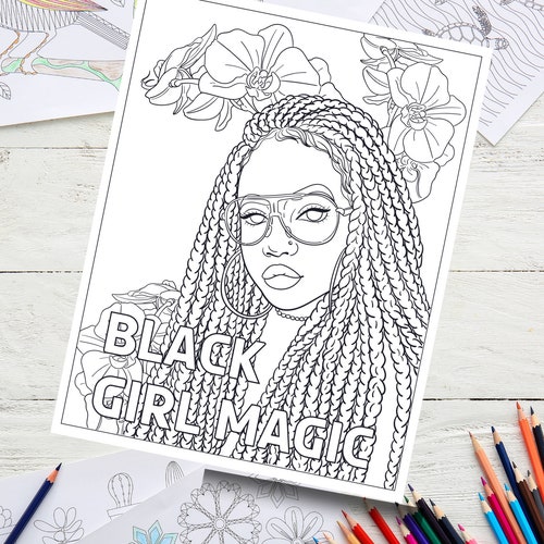 Black Girl Magic Black Girl Coloring Pages Natural Hair - Etsy