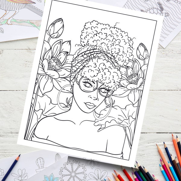 Printable Black Girl Magic Coloring Pages - Etsy