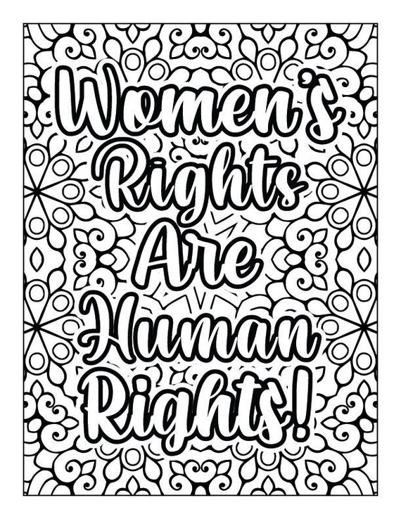 Adult Inspirational Quote Coloring Page Printable Feminism | Etsy
