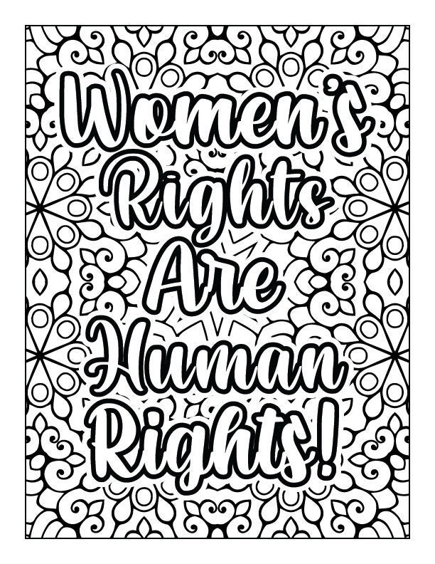 Adult Inspirational Quote Coloring Page Printable Feminism Women's ...