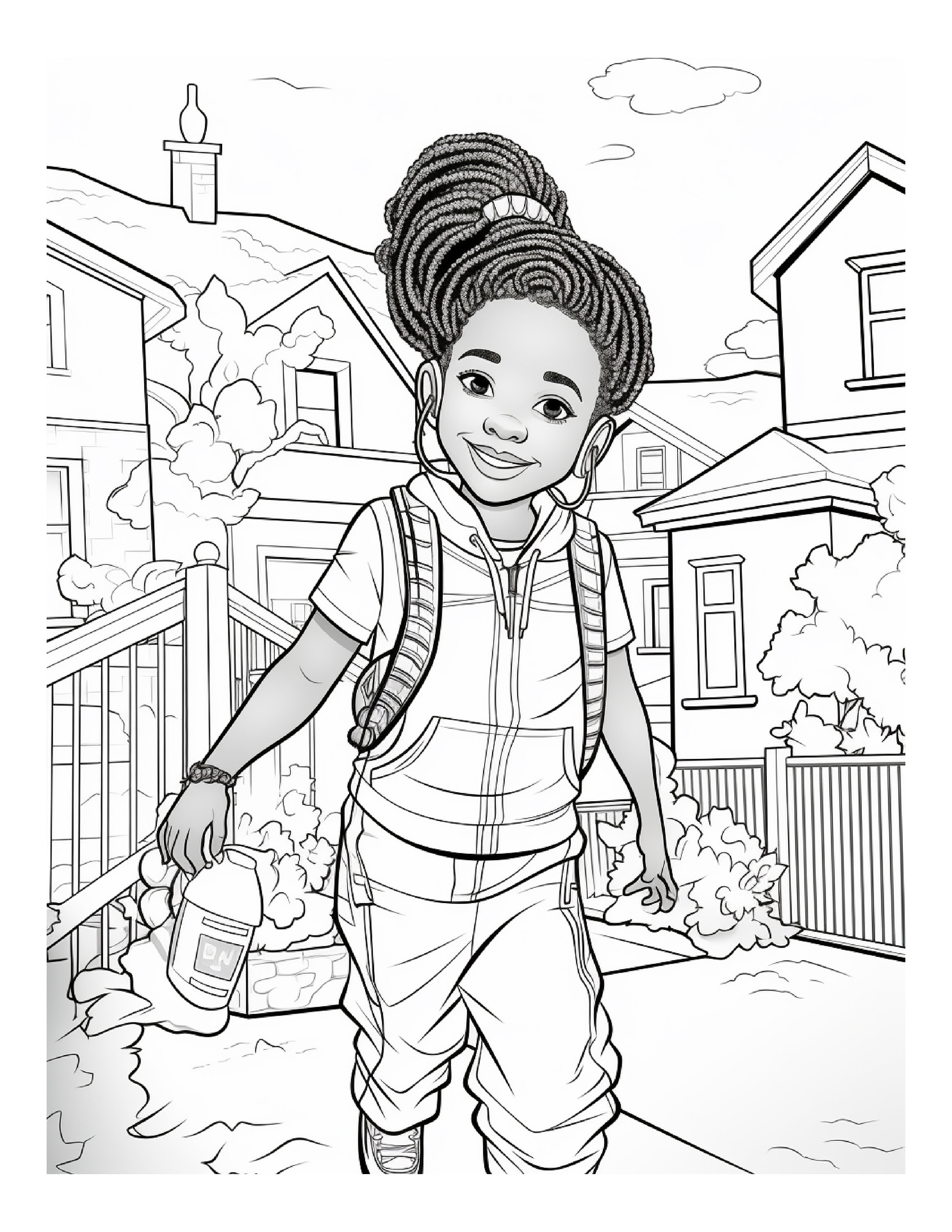 10 Coloring Pages of Little African American Girls With Beautiful ...