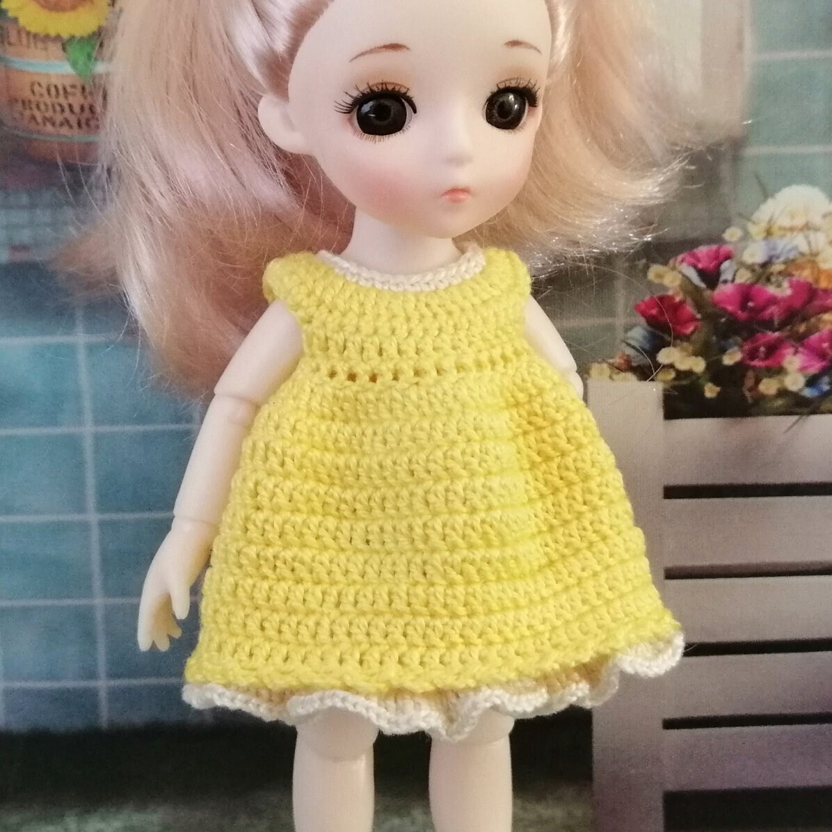 Crochet Dress PATTERN for Doll BJD 6.3inch (16cm) Height - Etsy
