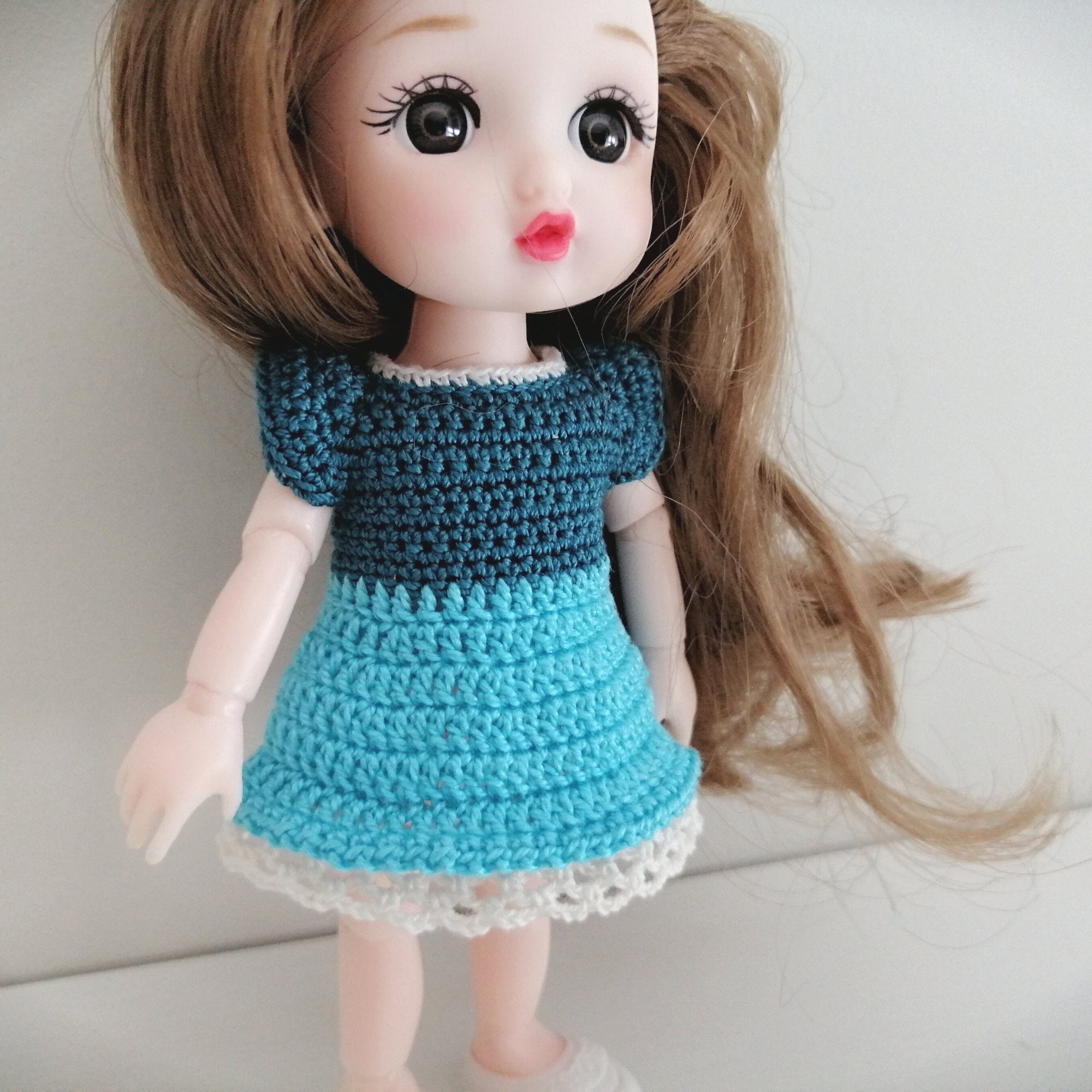 Crochet Dress PATTERN for Doll BJD 6.3inch (16cm) Height - Etsy
