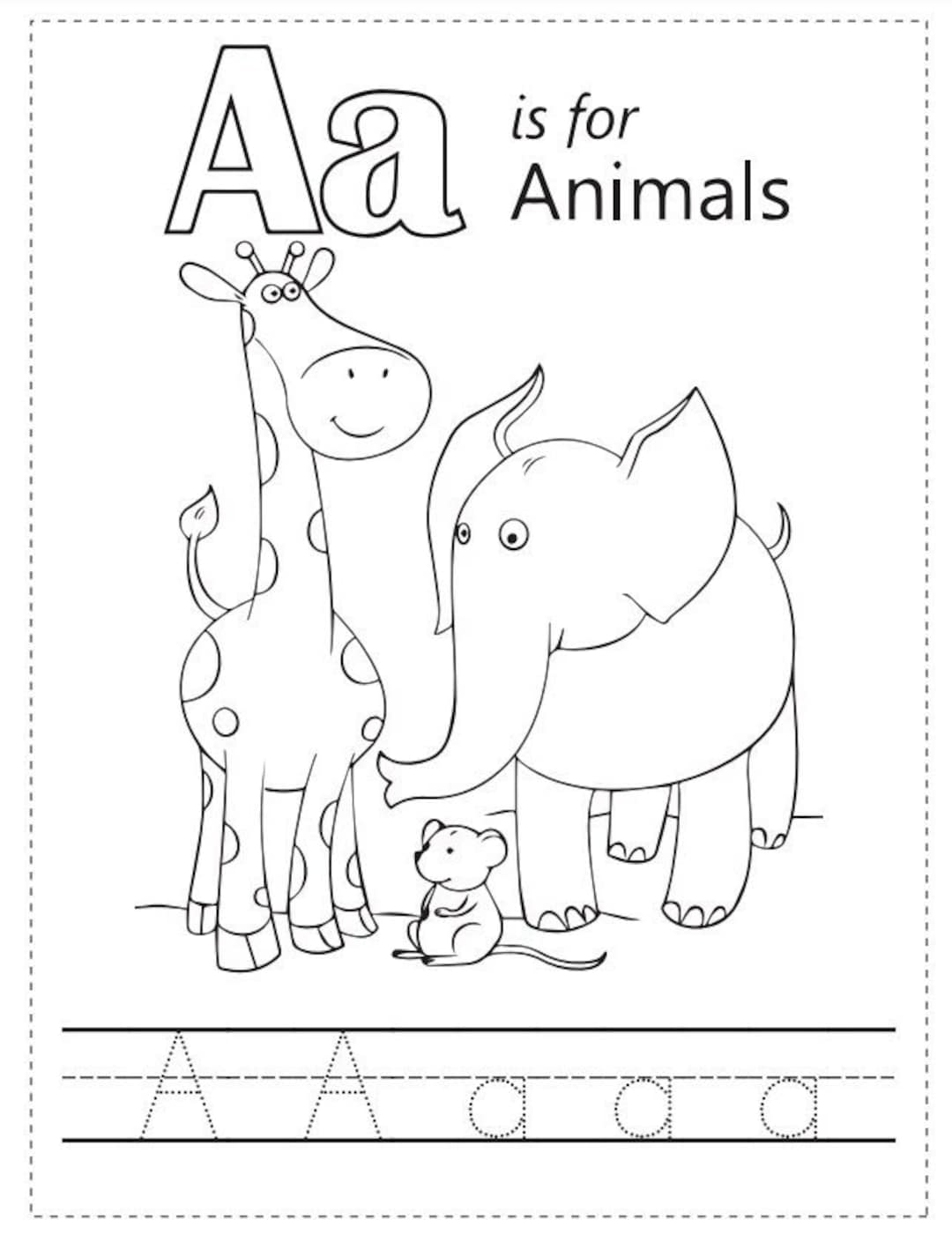 26 Printable Alphabet Coloring & Tracing Worksheets. Preschool-kdg - Etsy