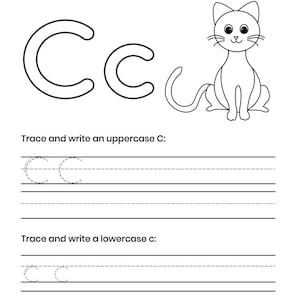 26 Printable Alphabet Trace & Color Worksheets. A-Z. Preschool-kdg - Etsy